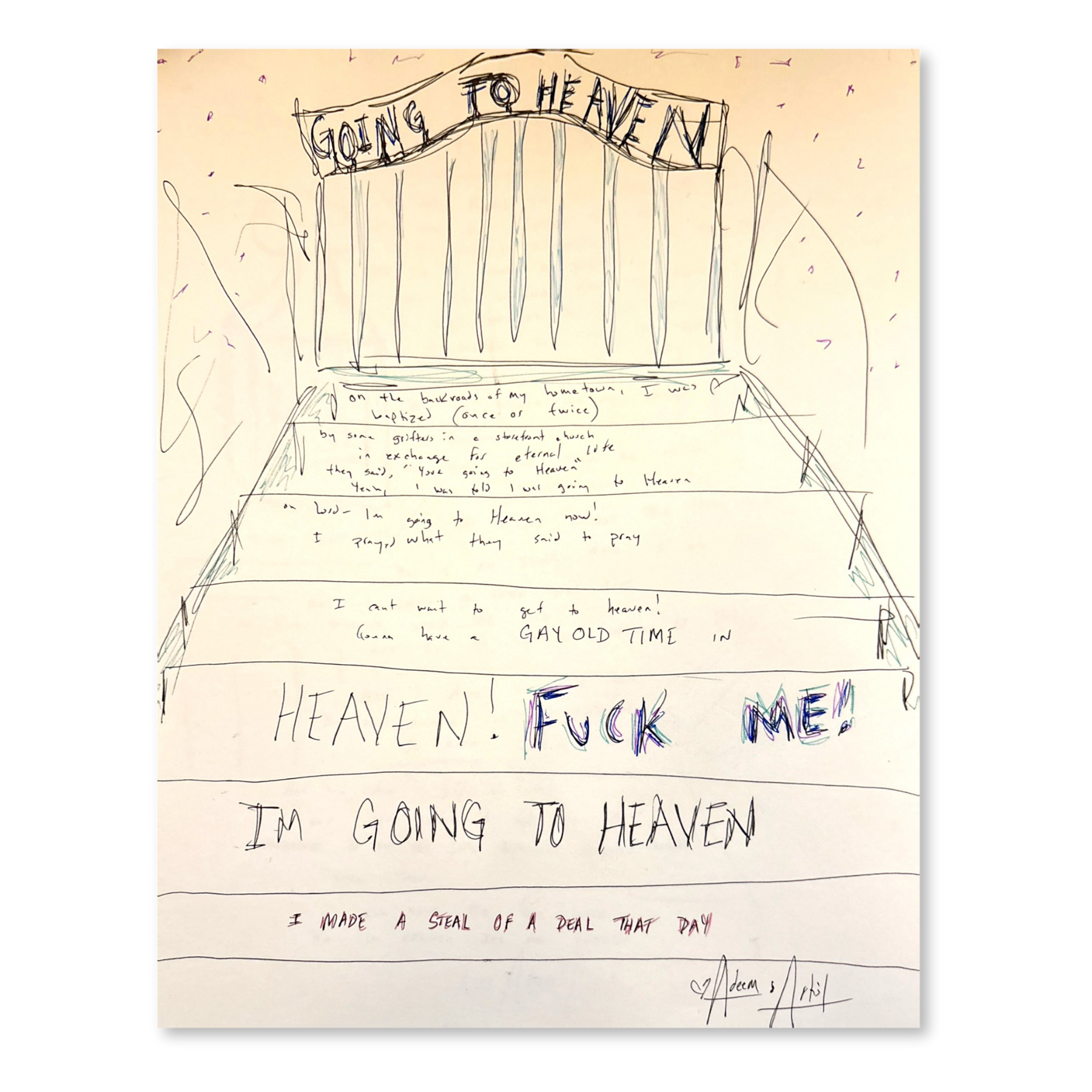 Handwritten Lyrics: Going to Heaven – adeemtheartist